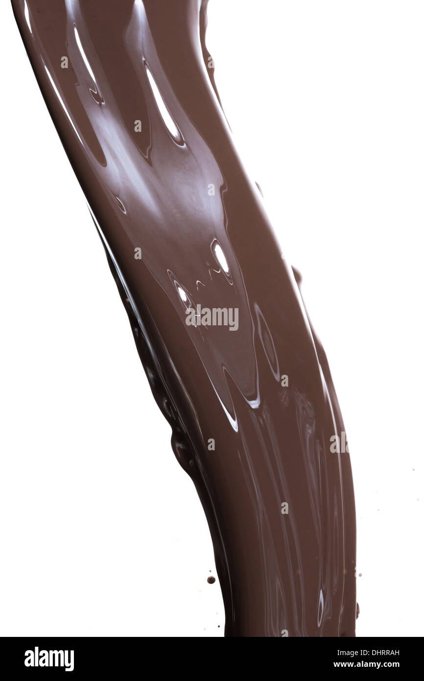 pouring chocolate syrup, isolated on white background Stock Photo - Alamy