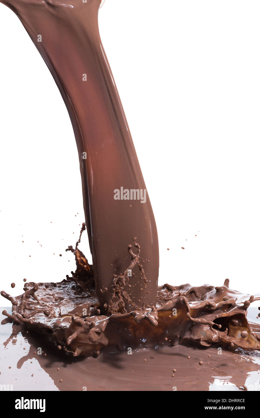 splashing hot chocolate, isolated on white background Stock Photo - Alamy