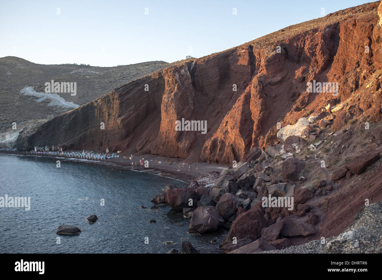 The Red Beach in Santorini Stock Photo - Alamy