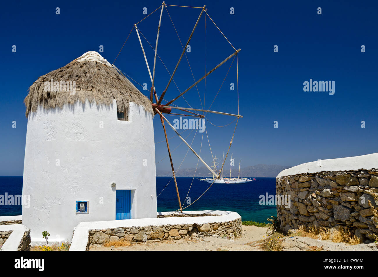 Traditional greek windmill hi-res stock photography and images - Alamy