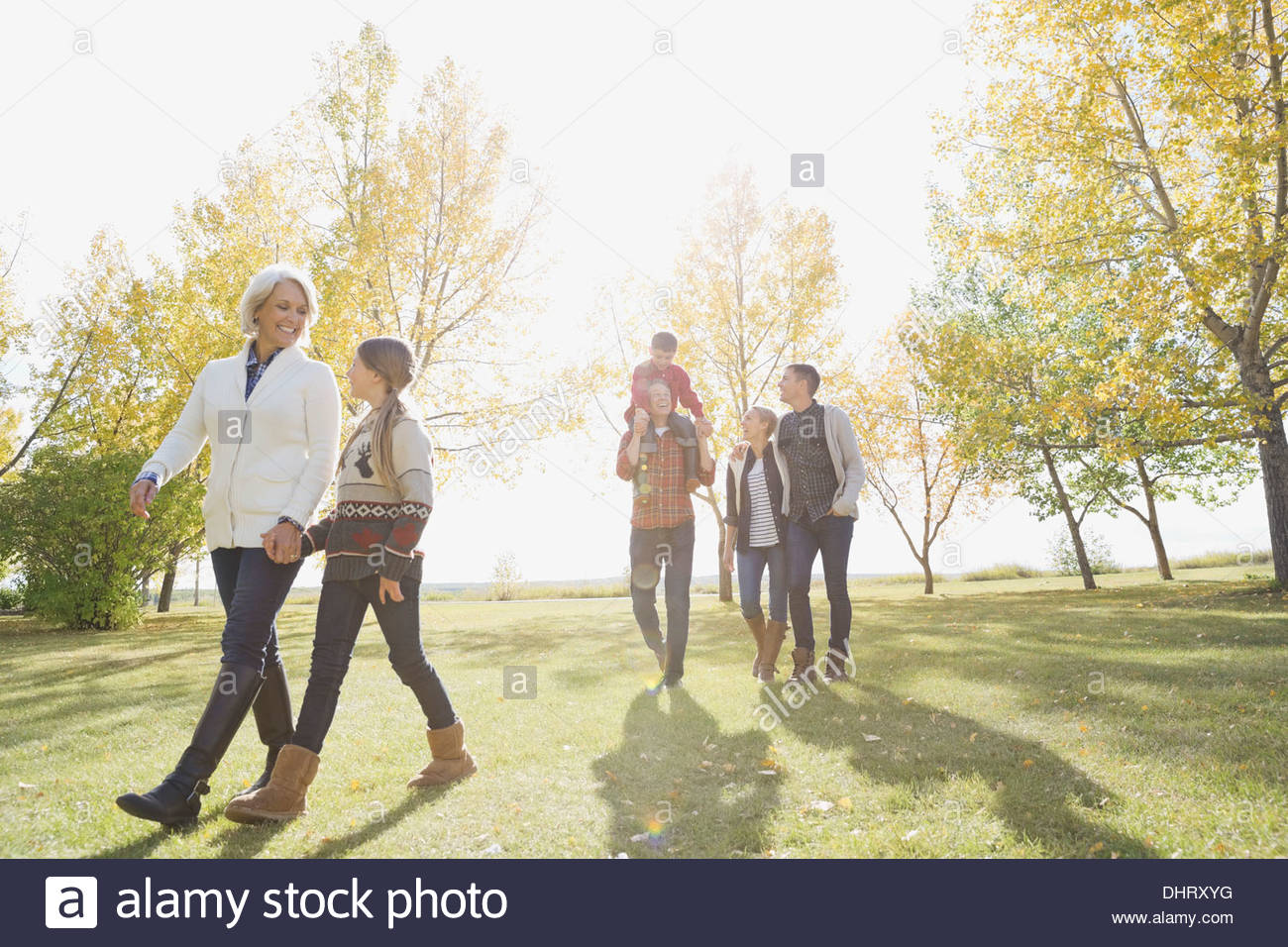 Family walking in nature hi-res stock photography and images - Alamy