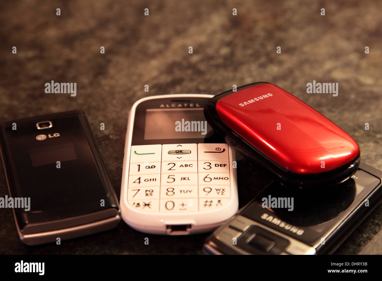 selection of older mobile phones Stock Photo - Alamy