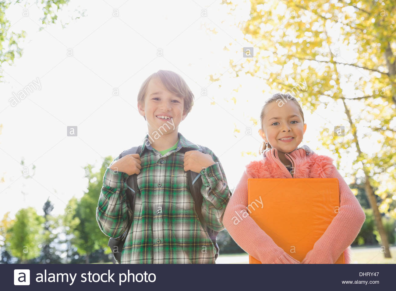 Happy school children hi-res stock photography and images - Alamy