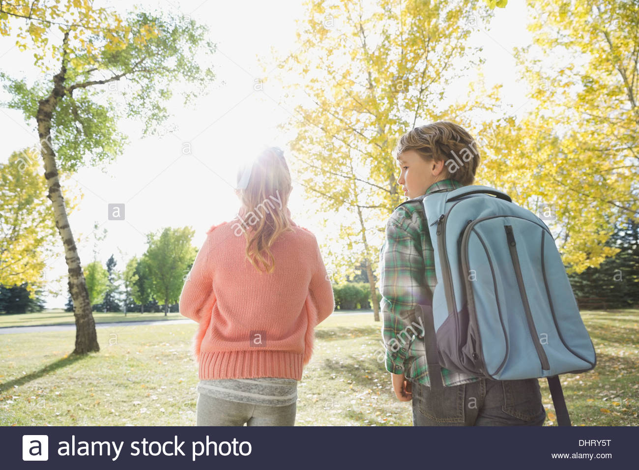 Rear view school hi-res stock photography and images - Alamy