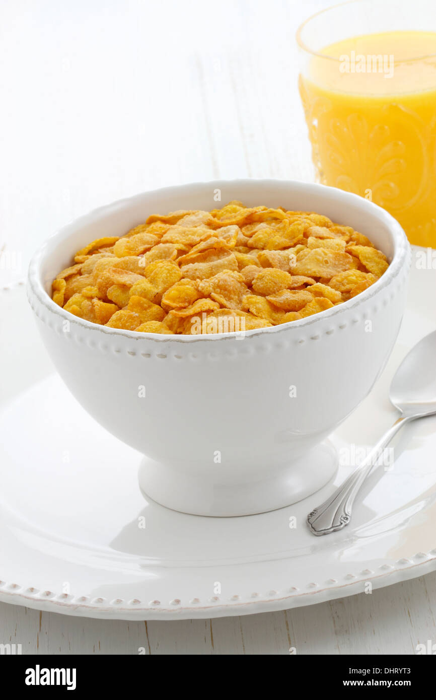 delicious and healthy corn flakes,made with fresh corn seeds Stock ...