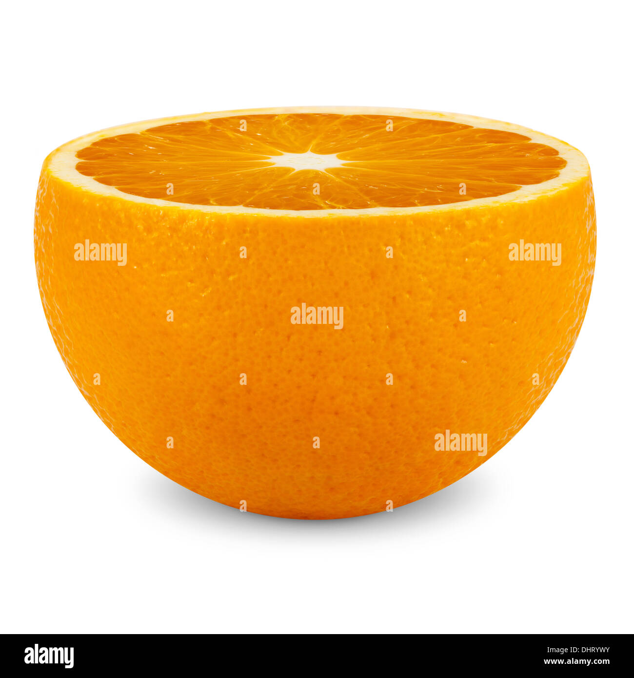 Half of orange isolated on white background - studio shot Stock Photo ...