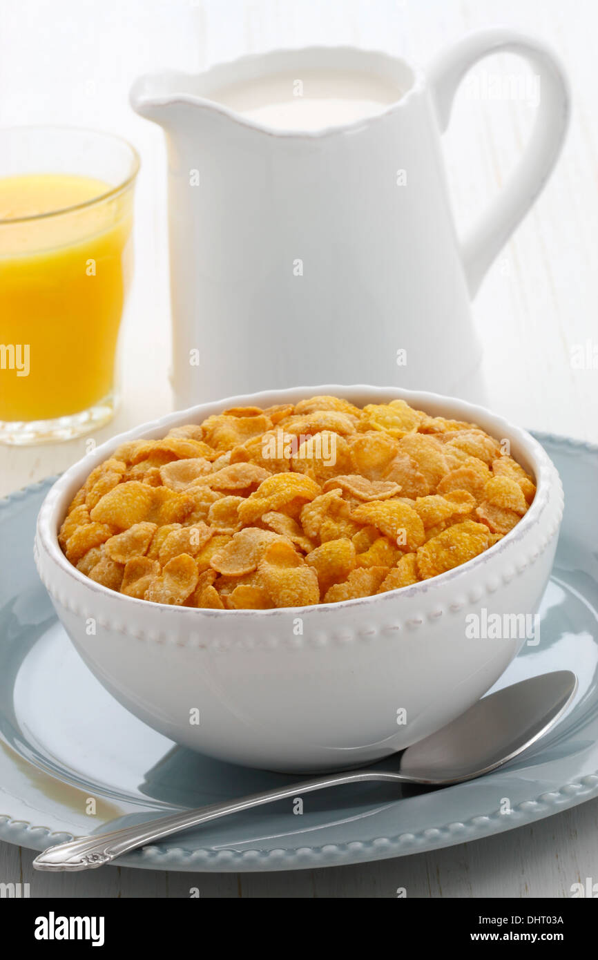 delicious and healthy corn flakes,made with fresh corn seeds Stock ...