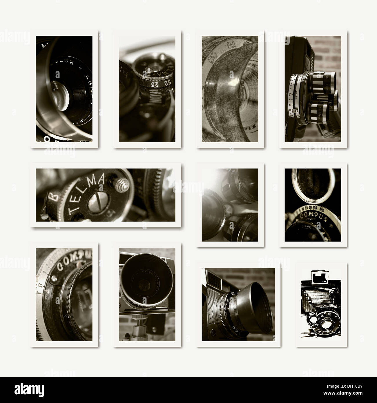 old Camera details collage Stock Photo - Alamy