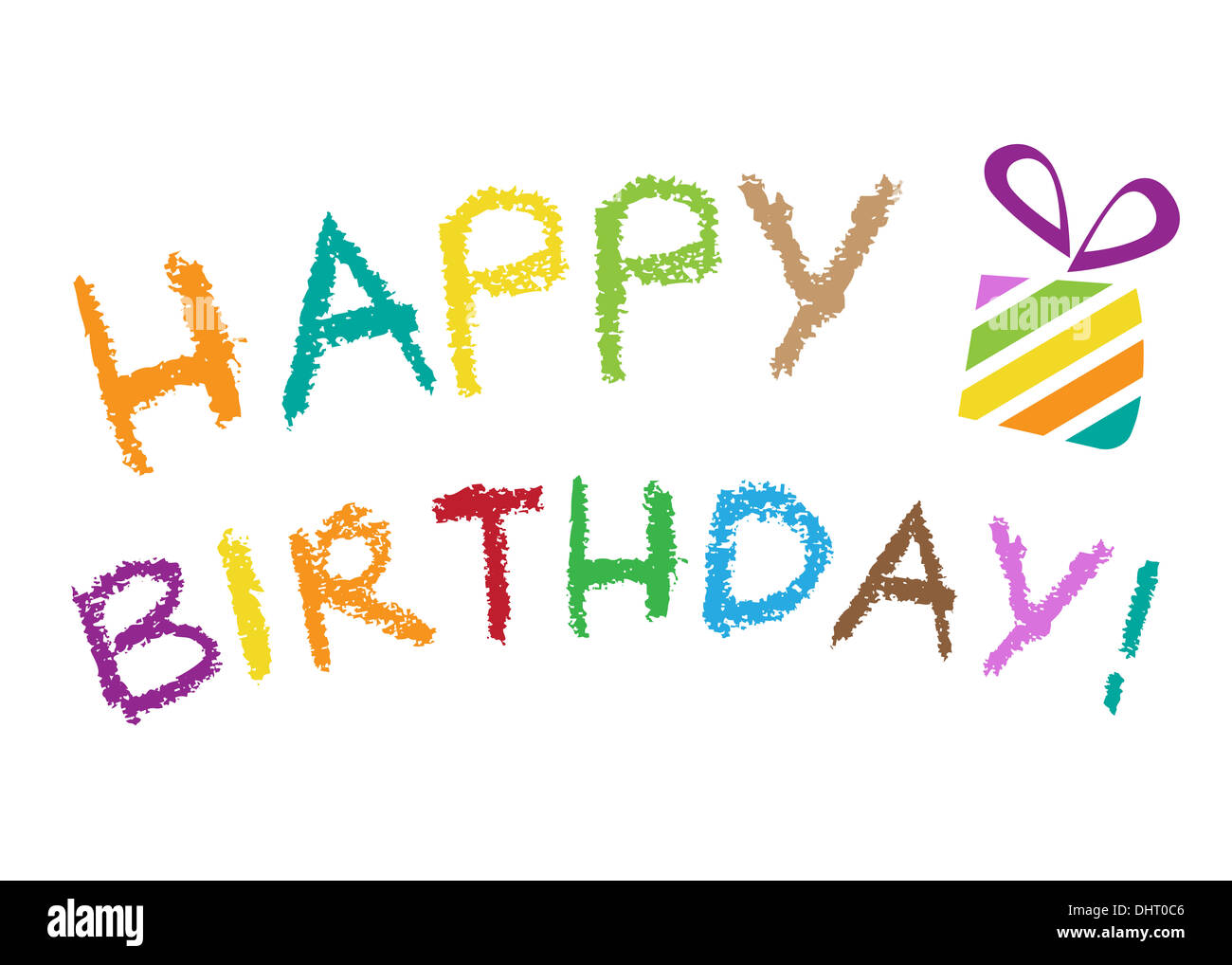 Happy Birthday Greeting Card - Vector Illustration Stock Photo - Alamy