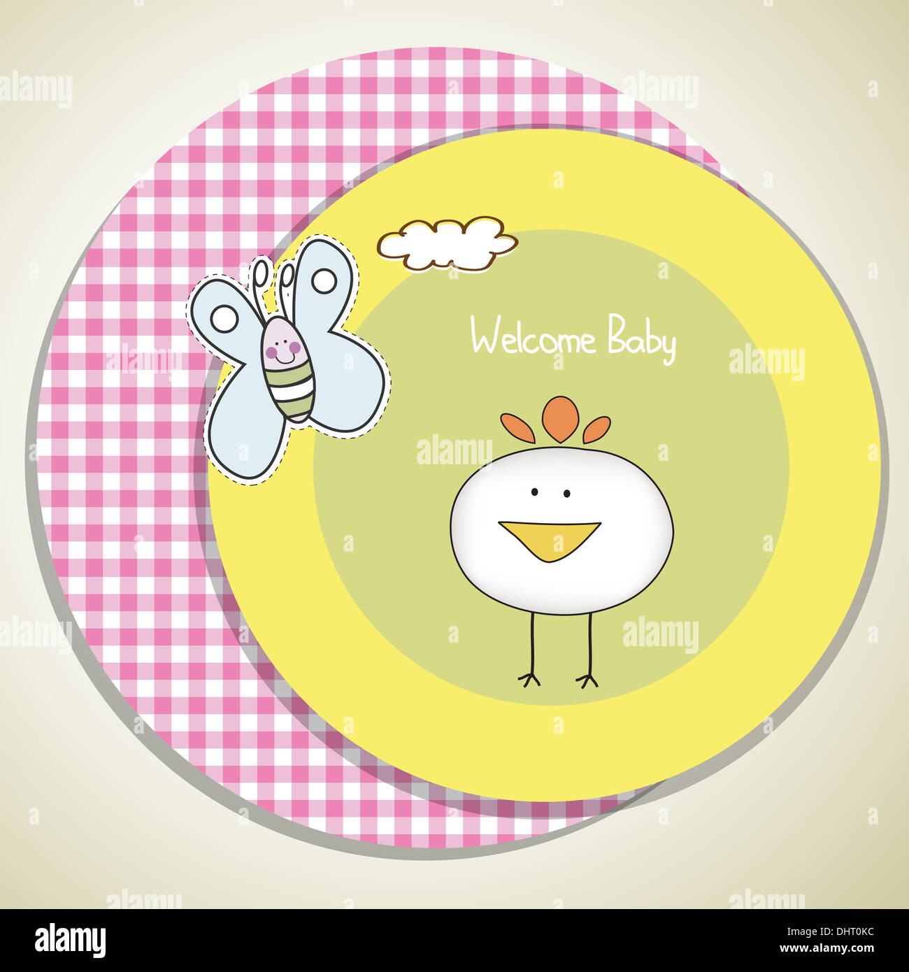 new baby announcement card with chicken Stock Photo - Alamy