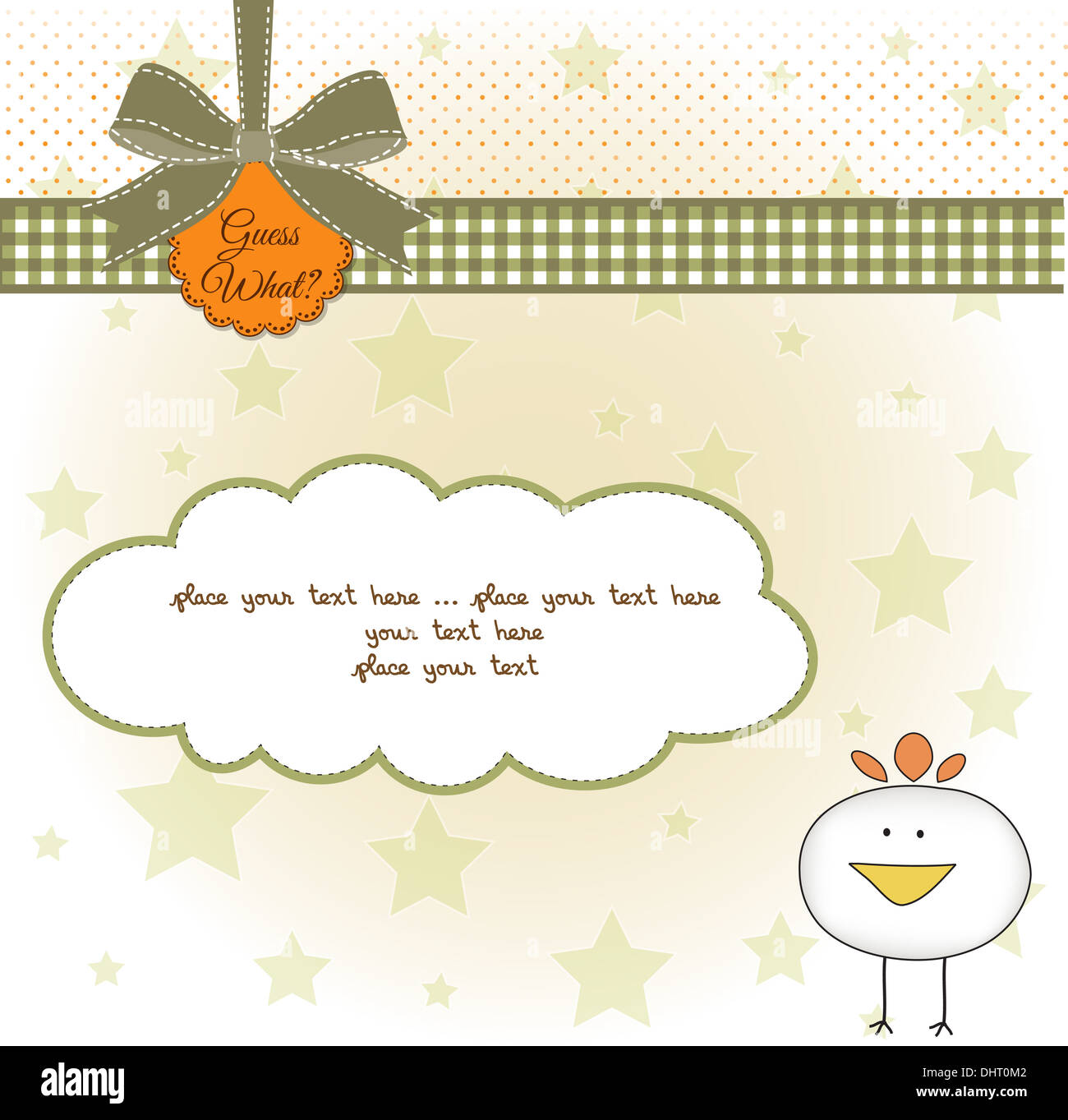 new baby announcement card with chicken Stock Photo - Alamy