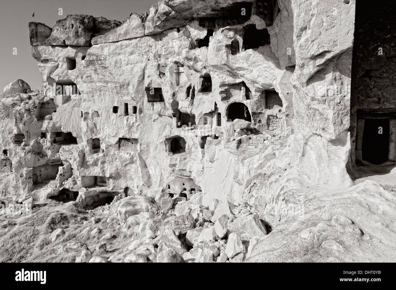 Endangered collapse caves in Turkey Cavusin Stock Photo - Alamy