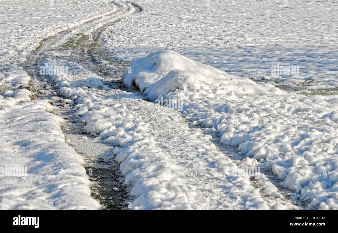 Tracks in the snow Stock Photo - Alamy