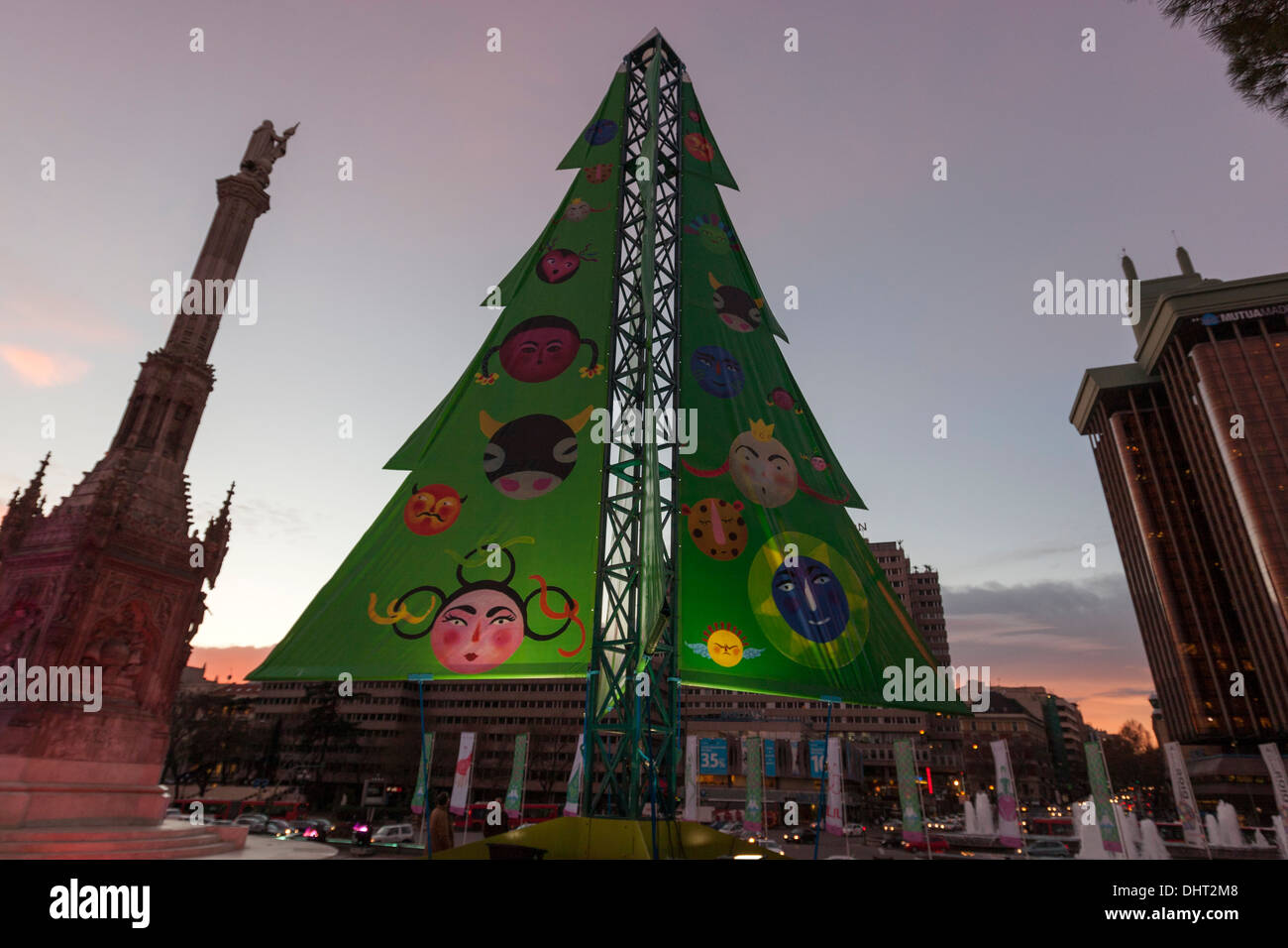 Christmas tree in Plaza de Colón Stock Photo - Alamy