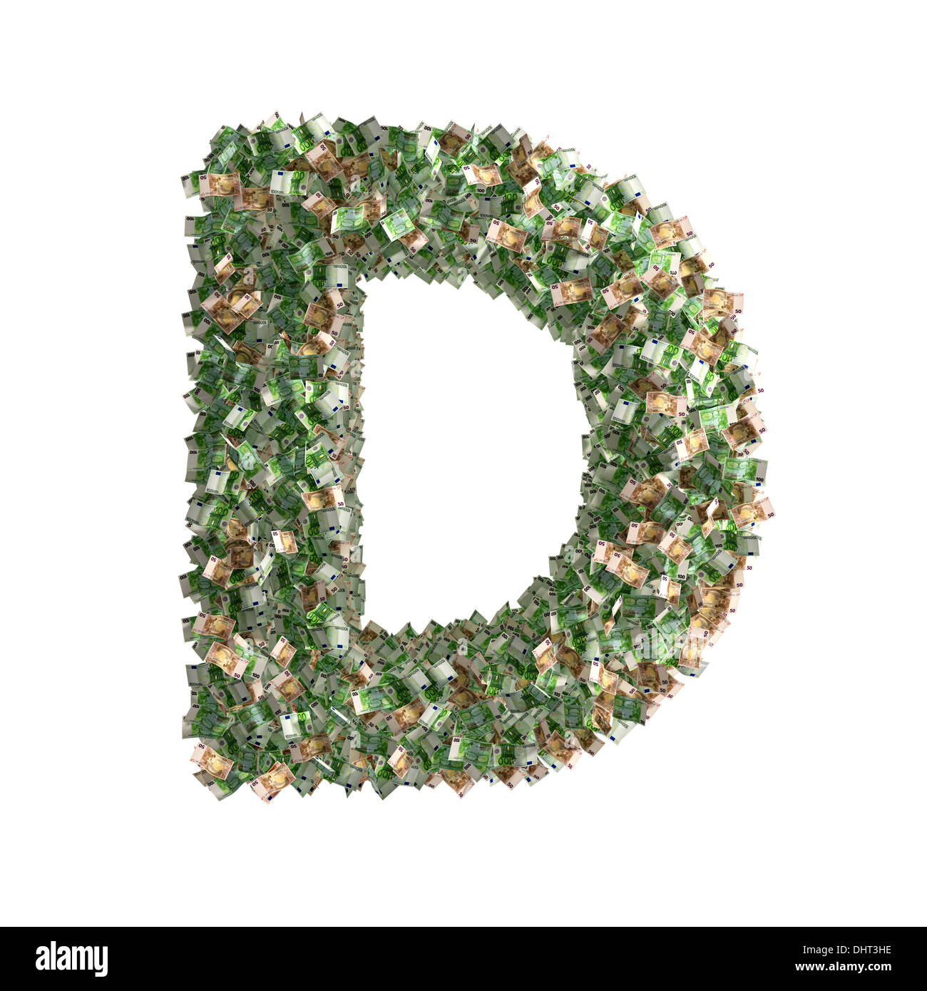 Letter D made from Euro banknotes Stock Photo - Alamy