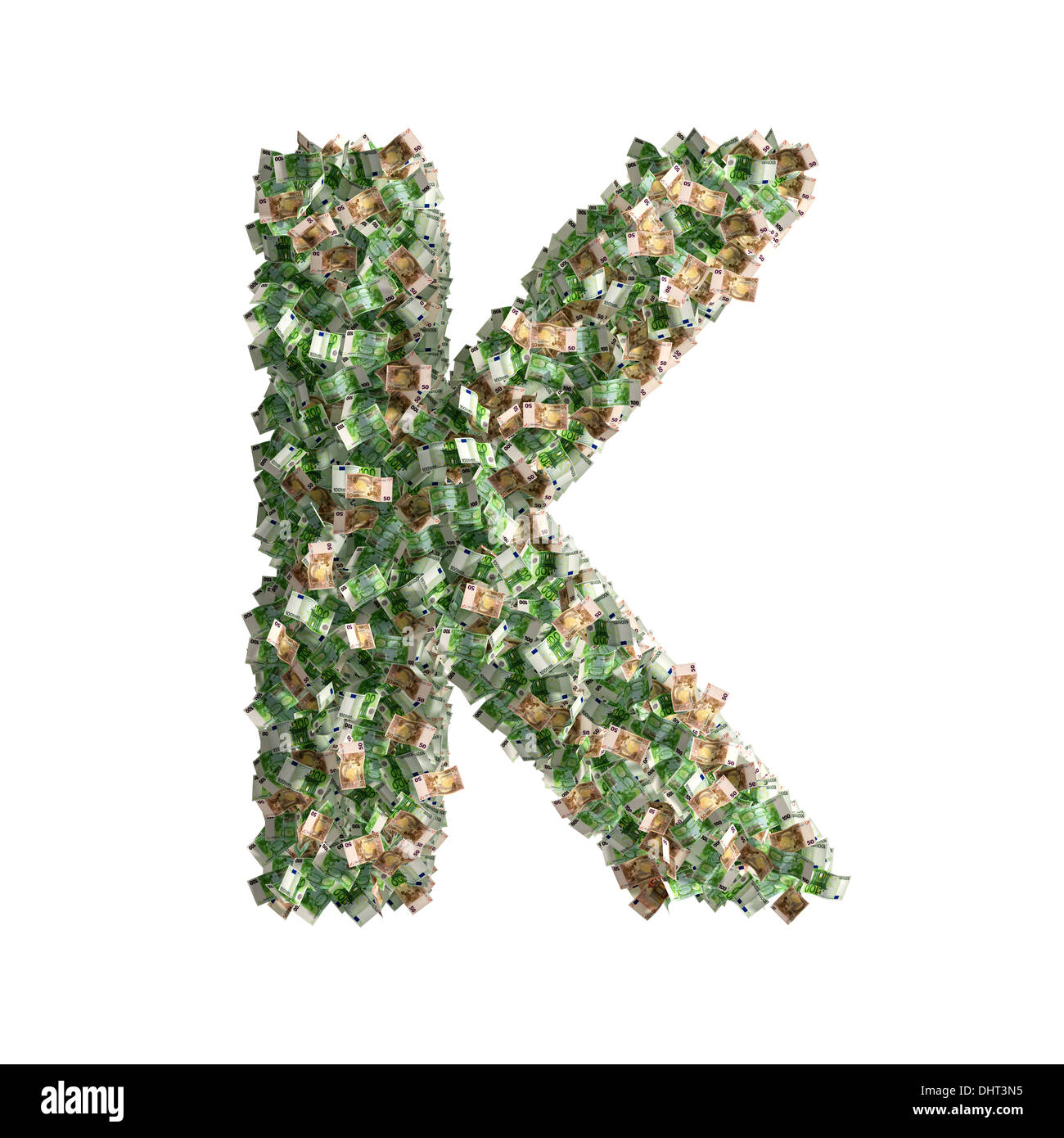 Letter K made from Euro banknotes Stock Photo - Alamy