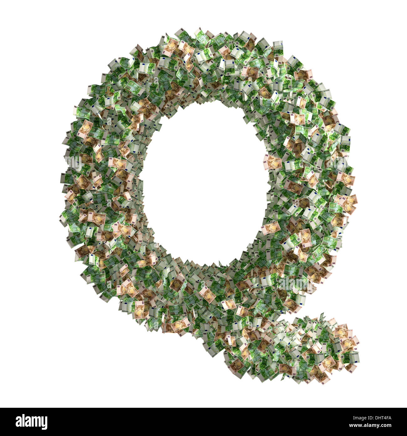 Letter Q made from Euro banknotes Stock Photo - Alamy