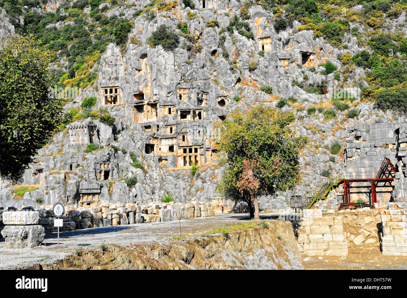 Entrance to the rock tombs in Myra Turkey Stock Photo - Alamy