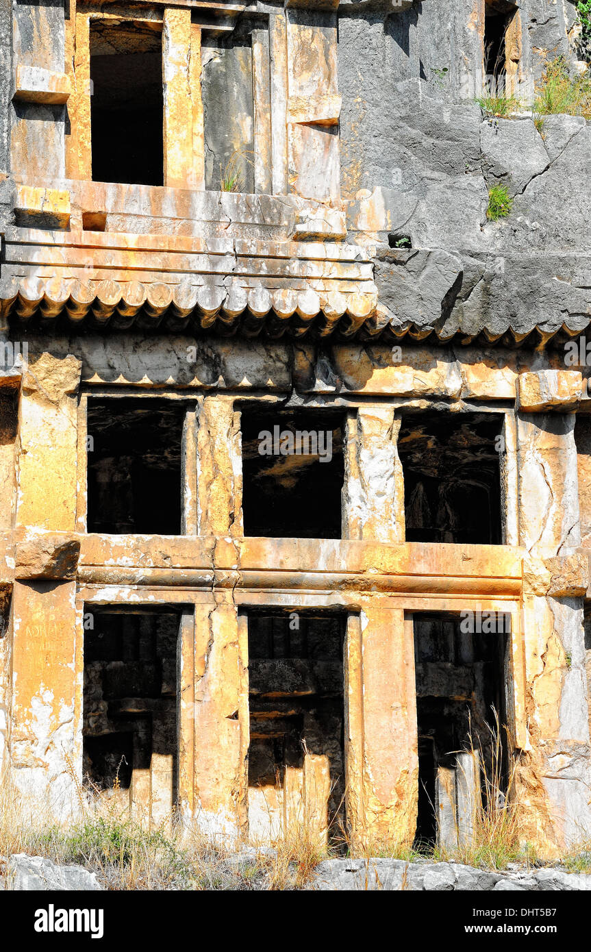 Ruin rock grave in Myra Turkey Stock Photo - Alamy