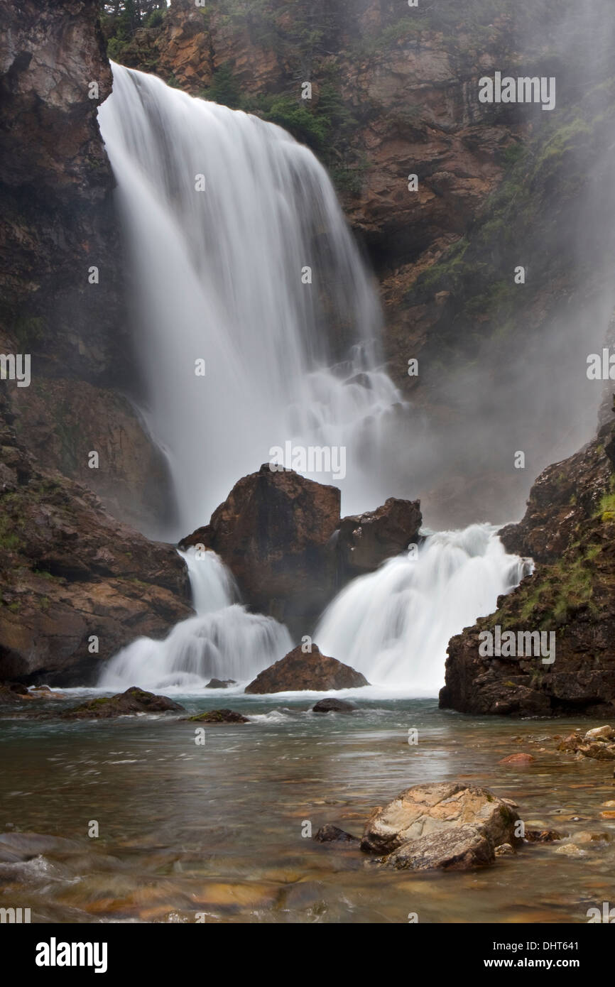 Dawn Mist Falls, Glacier National Park, Montana Stock Photo - Alamy
