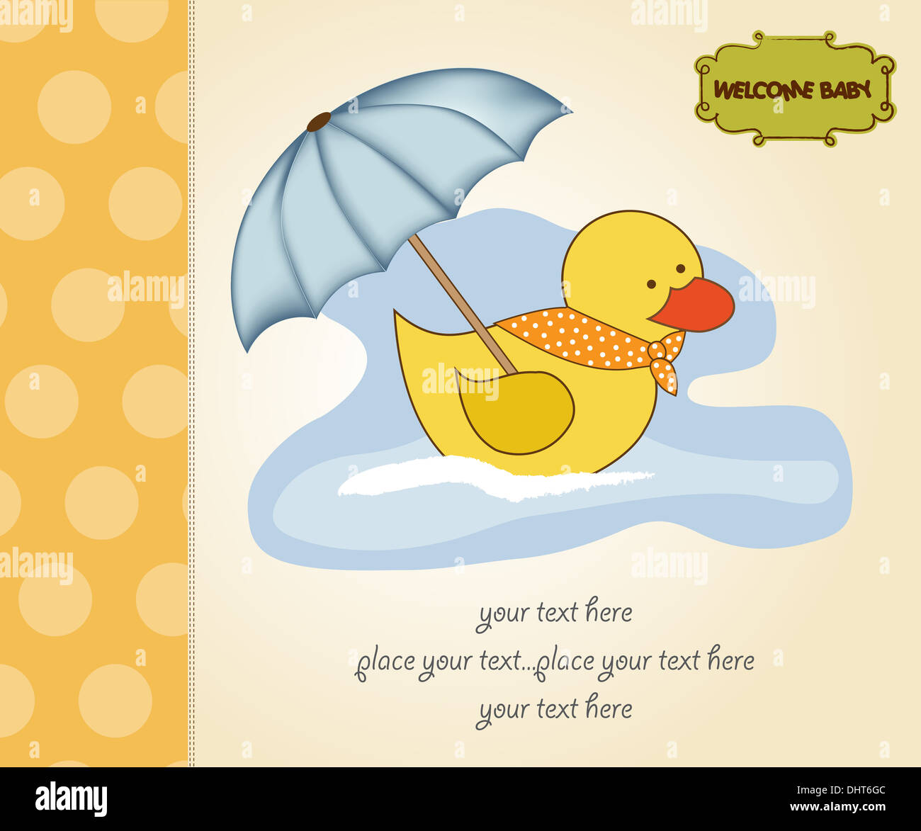 baby shower card with duck toy Stock Photo - Alamy