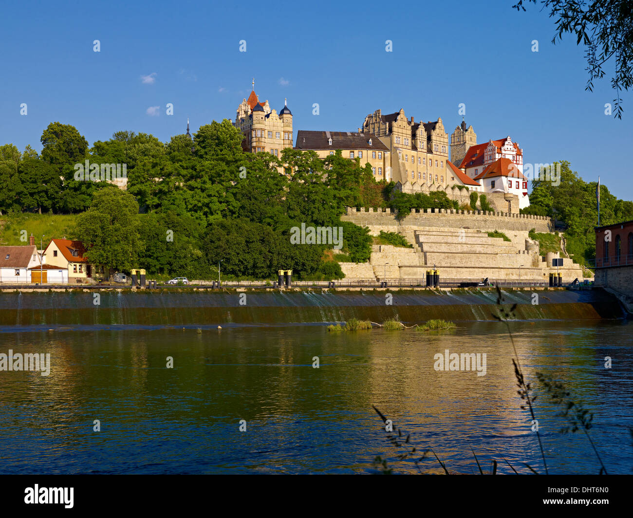 Castle and Saale River, Bernburg, Saxony-Anhalt, Germany Stock Photo ...
