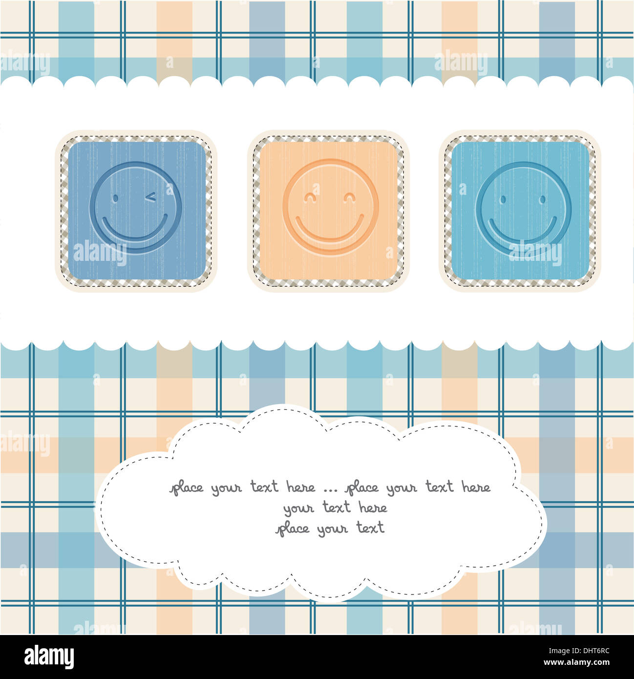 Happy faces greeting card Stock Photo - Alamy