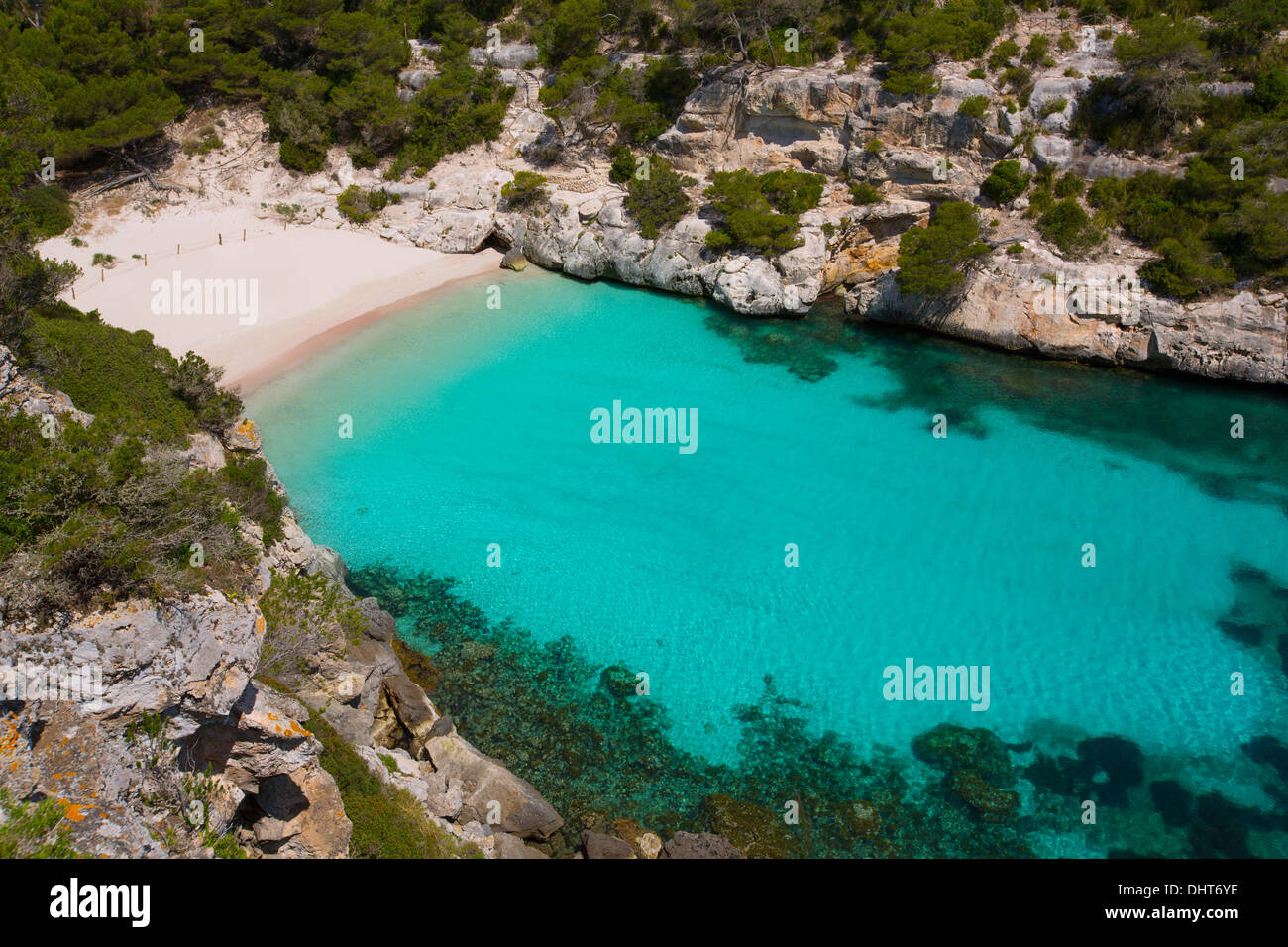 Cala Macarelleta in Ciutadella Menorca at turquoise Balearic Islands ...