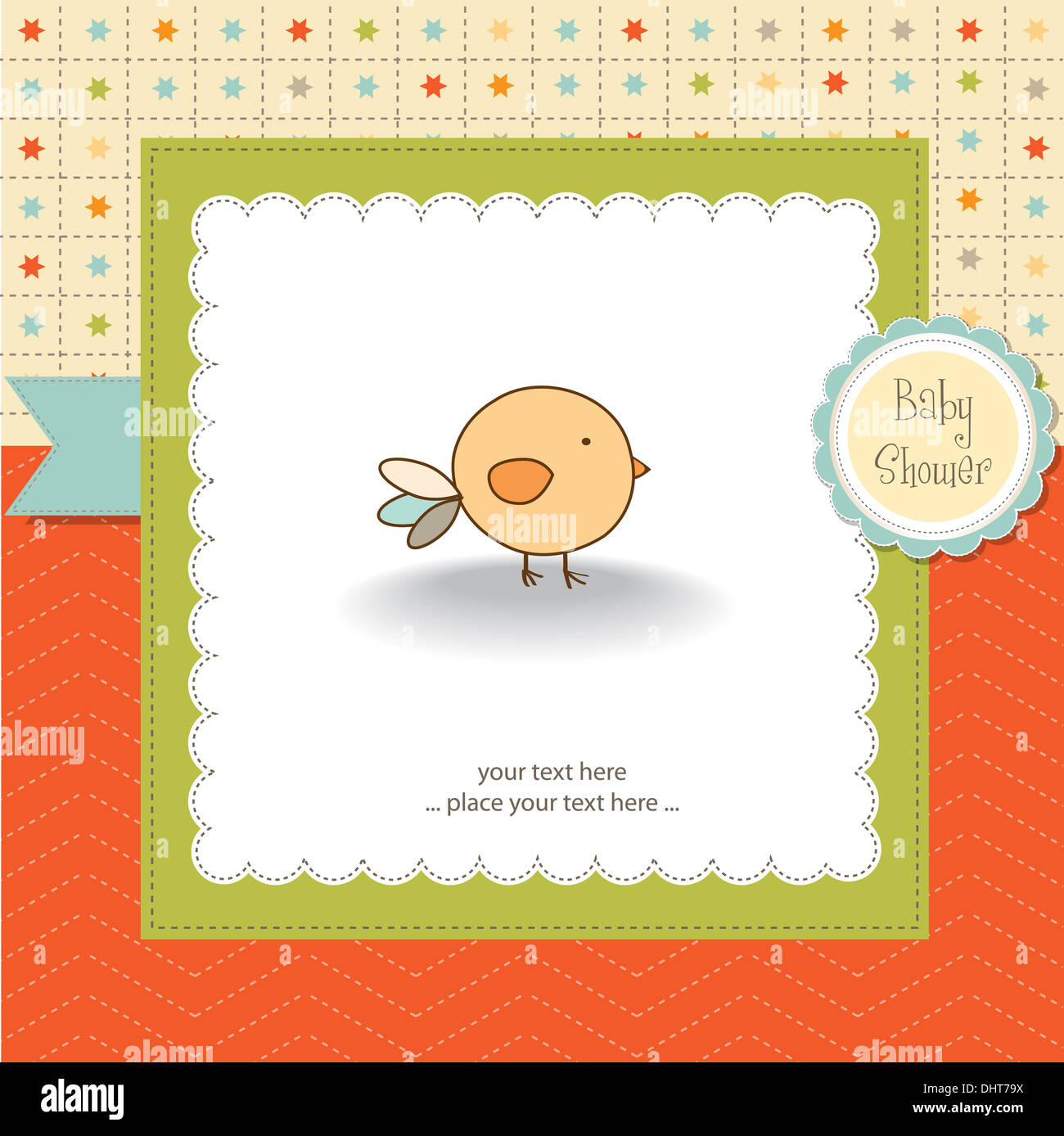 new baby announcement card with chicken Stock Photo - Alamy