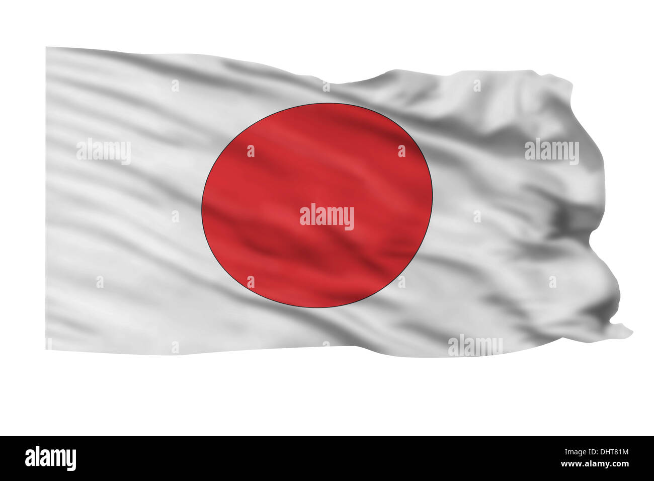 Japan flag flying high in the wind Stock Photo - Alamy