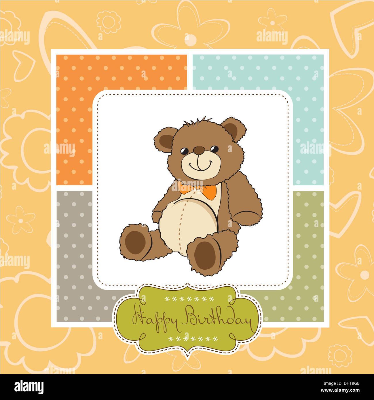 birthday card with a teddy bear Stock Photo - Alamy