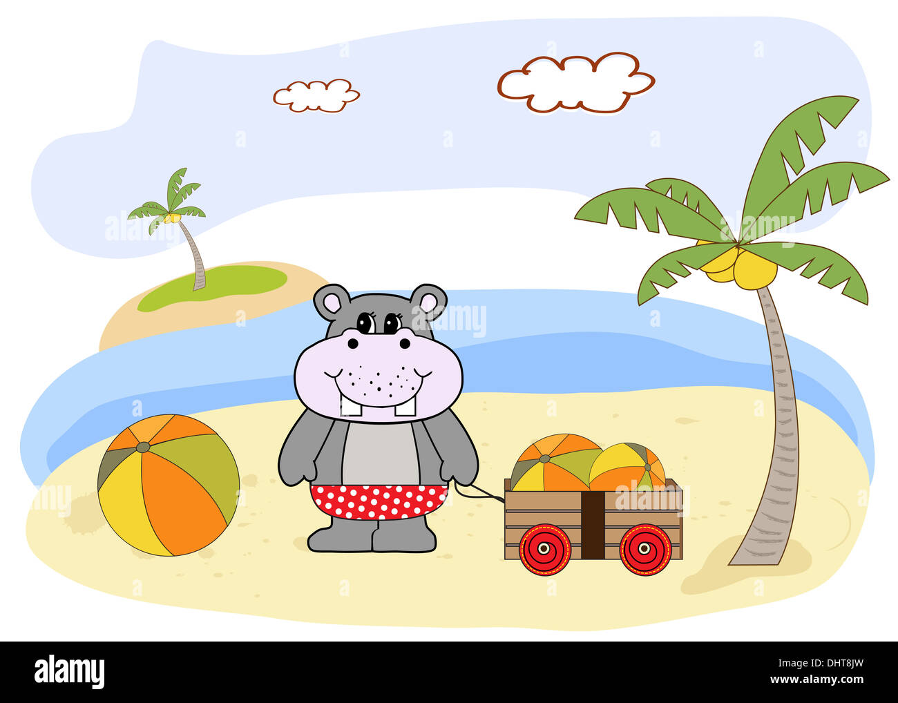 hippo play on the beach Stock Photo - Alamy