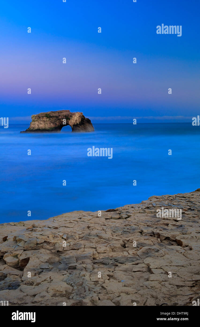 Natural Bridges rock in the Beach of Santa Cruz, California, USA. With ...