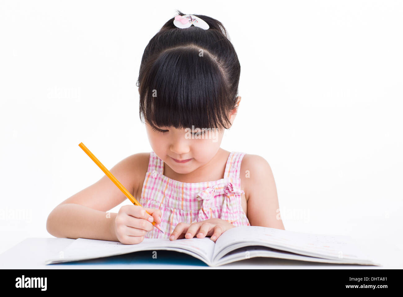 Girl ponytail writing hi-res stock photography and images - Alamy