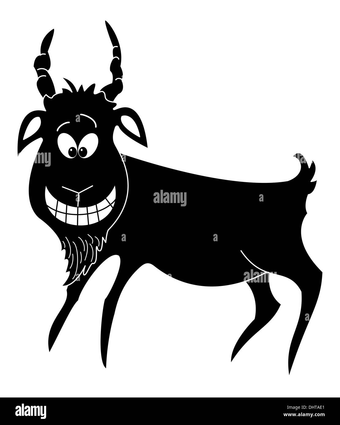 Cheerful goat, black silhouette Stock Photo - Alamy