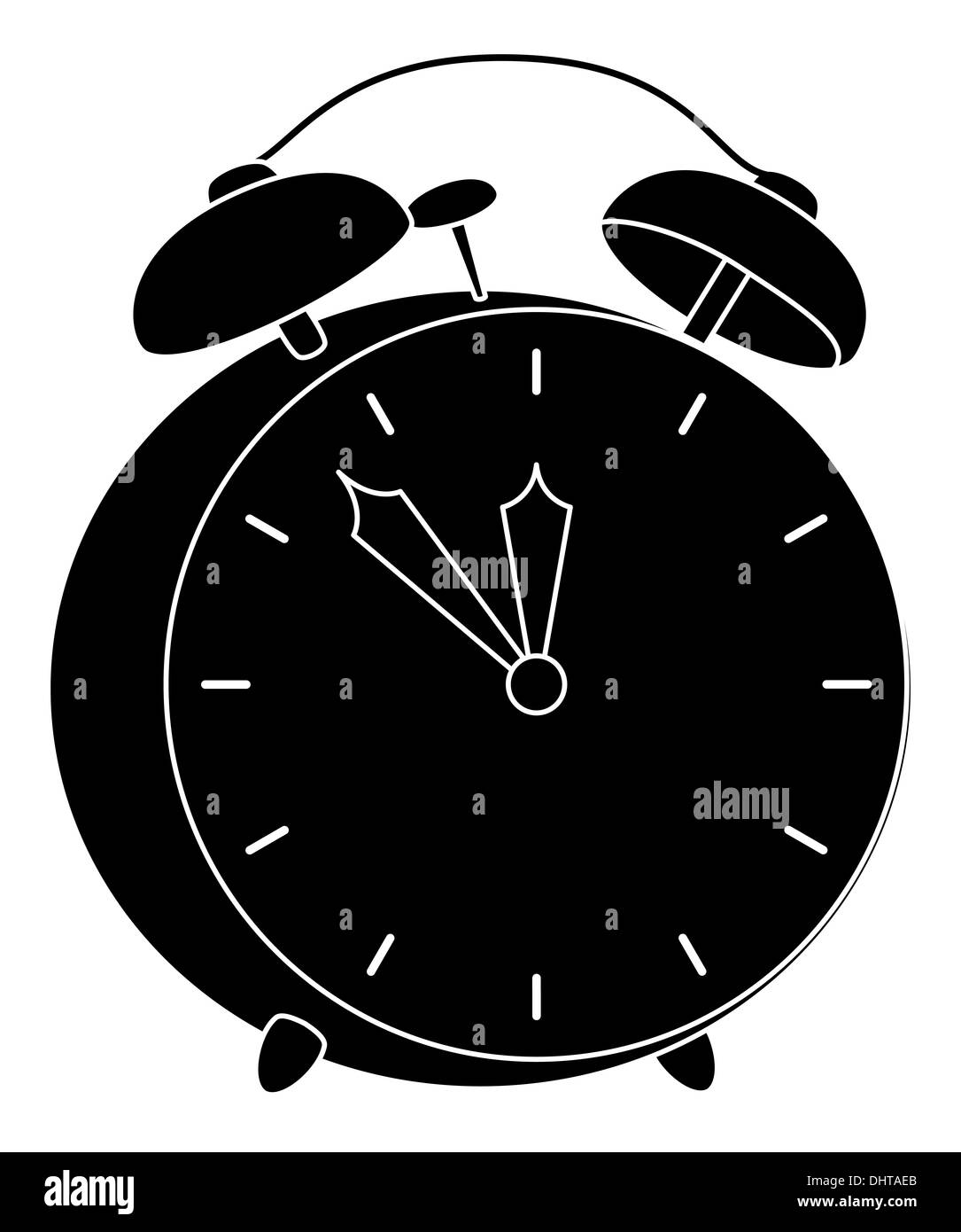 Alarm clock, black silhouette Stock Photo - Alamy