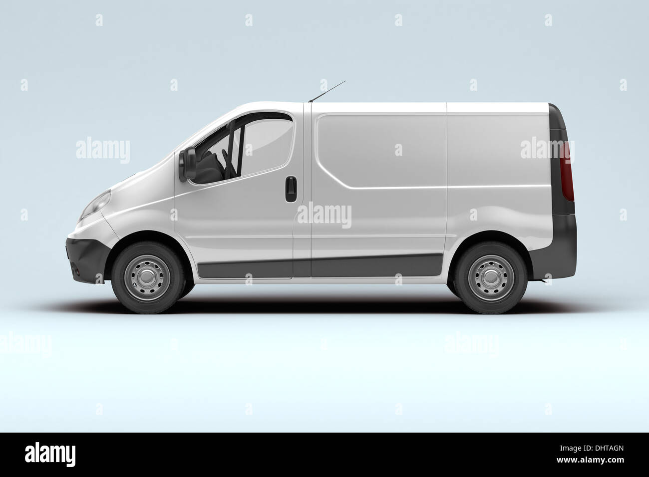 White commercial van Stock Photo - Alamy