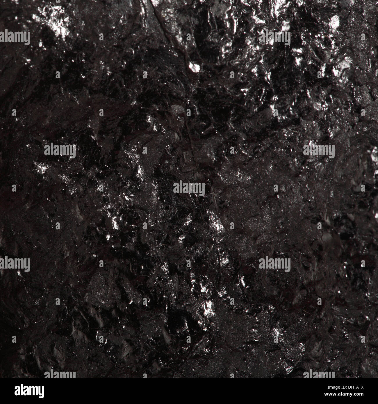 Black hard bituminous coal, carbon nugget closeup macro texture ...