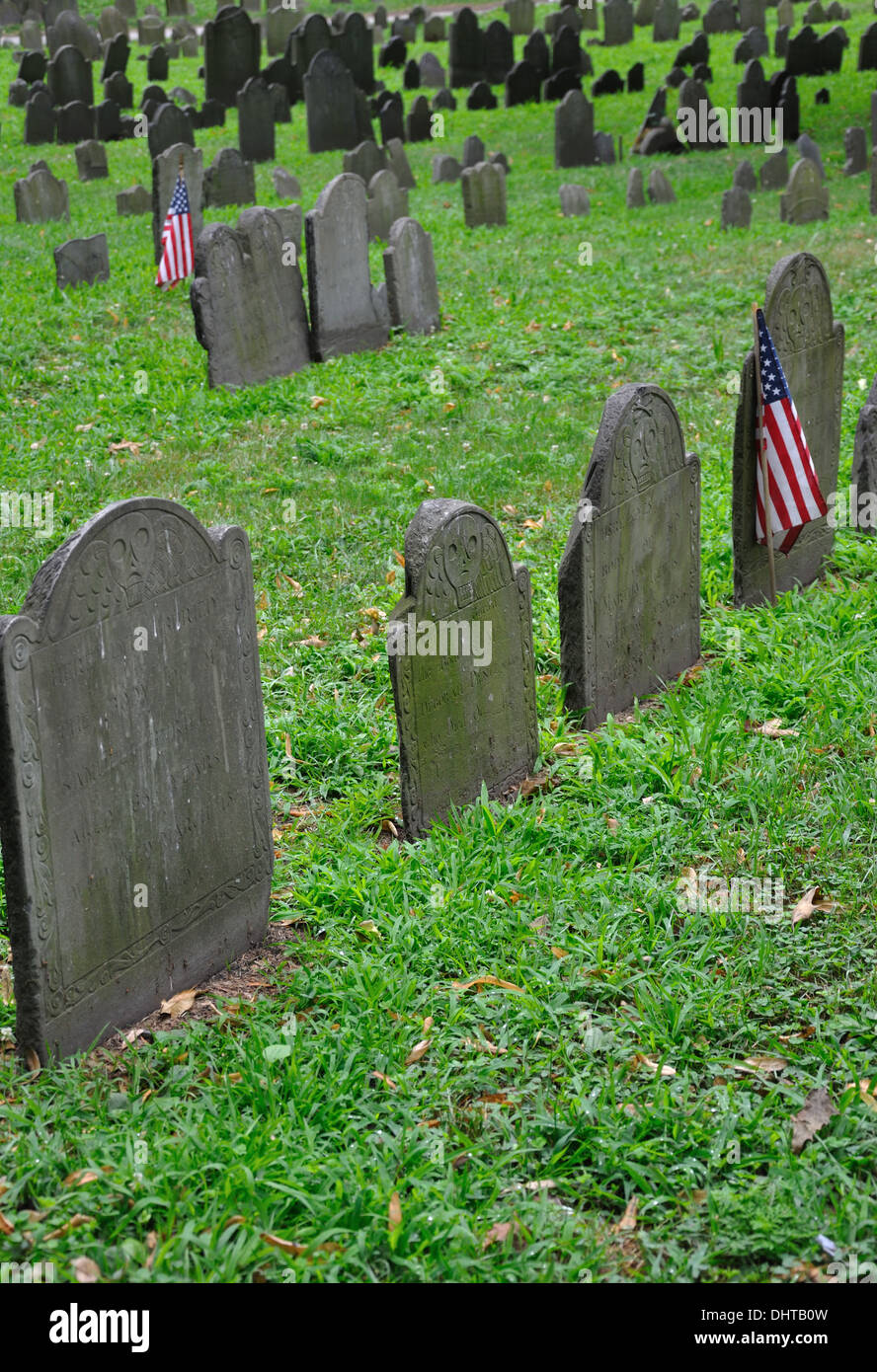 Granary Burying Ground cemetery in Boston, Massachusetts, USA Stock ...