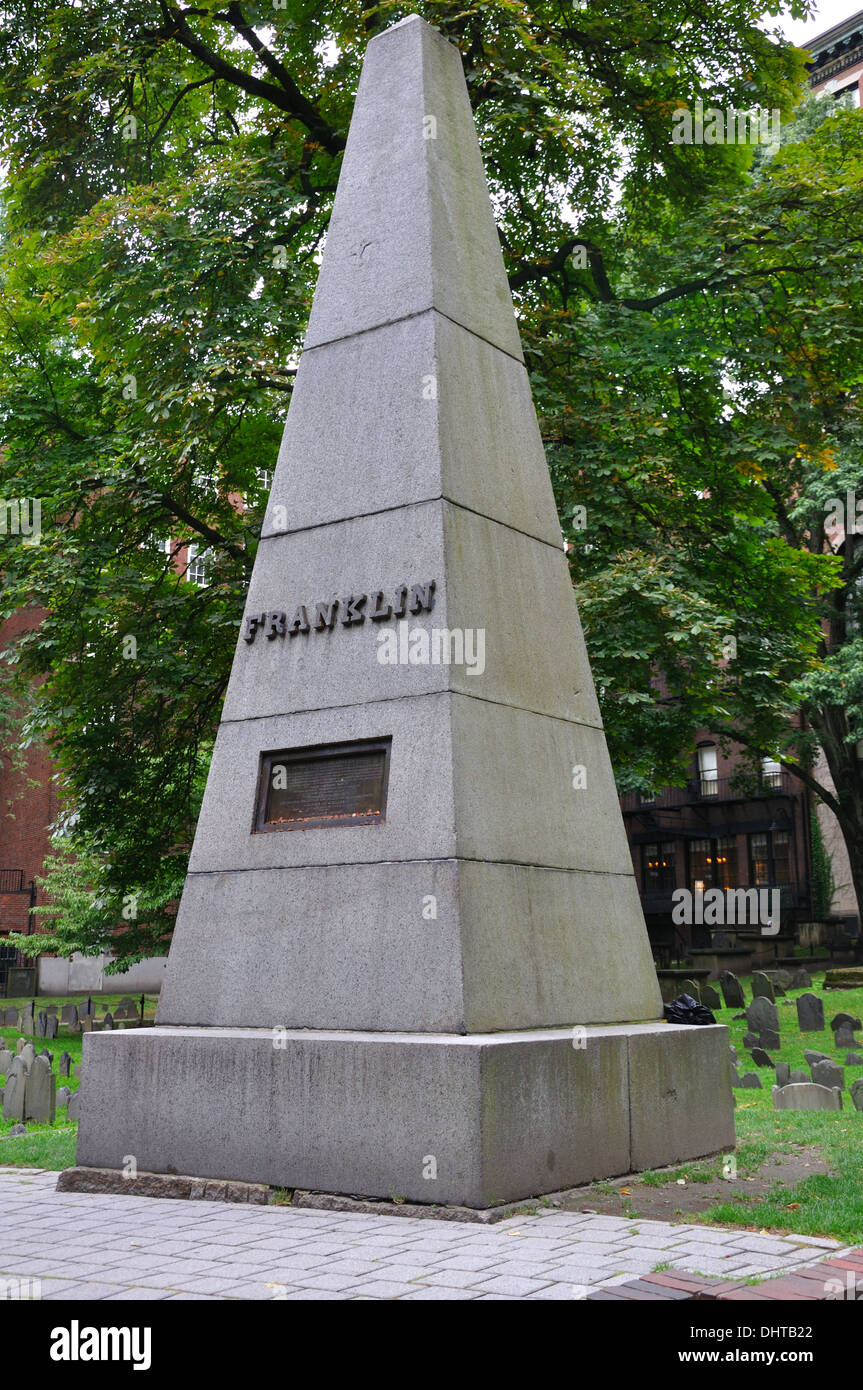 Ben Franklin's parents' grave at Granary Burying Ground cemetery in ...