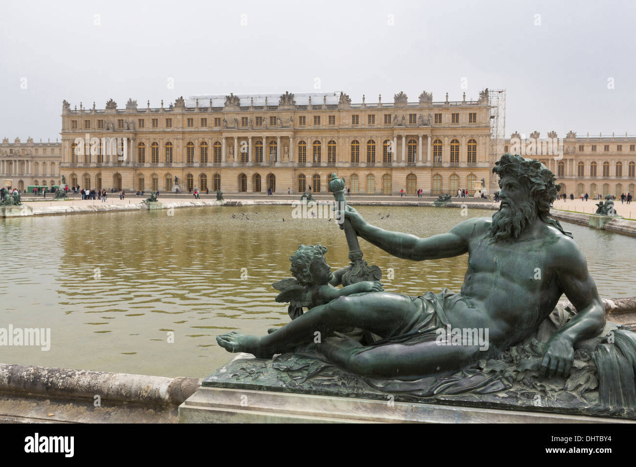 Statue in the gardens of the Palace of Versailles in Paris, France ...