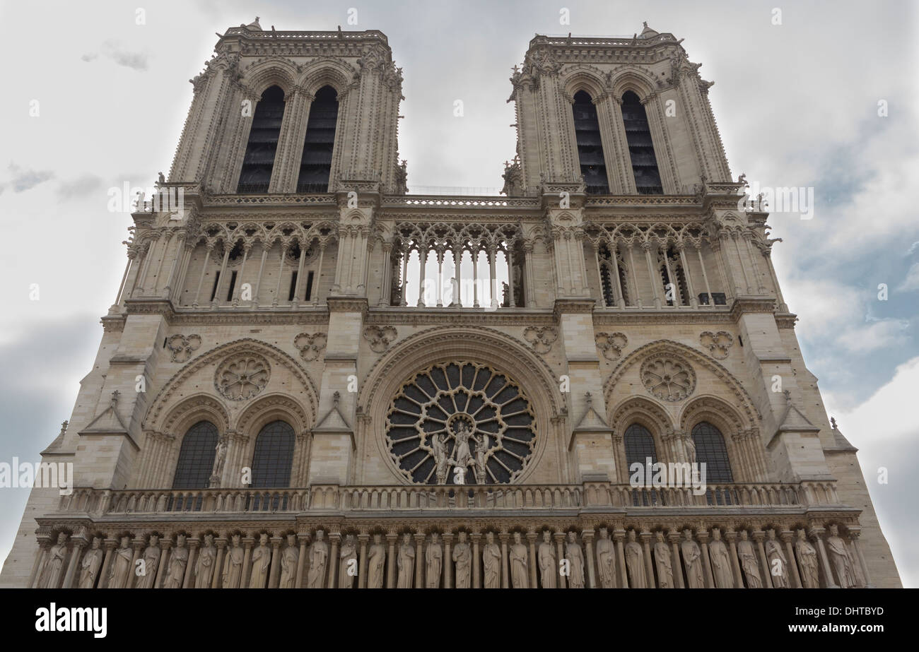 Paris notre dame cathedral bell towers hi-res stock photography and ...