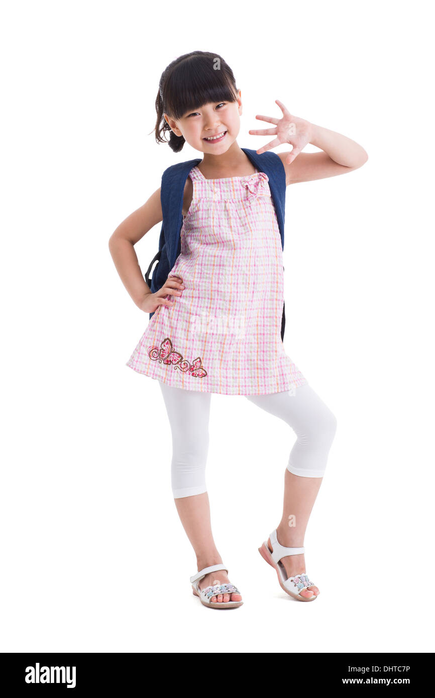 Back view girl school Cut Out Stock Images & Pictures - Alamy