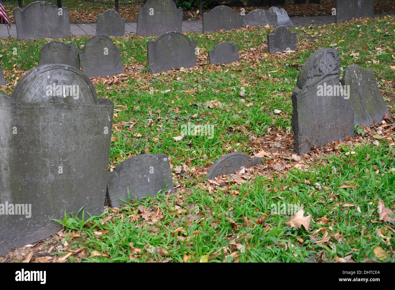 Granary Burying Ground cemetery in Boston, Massachusetts, USA Stock ...