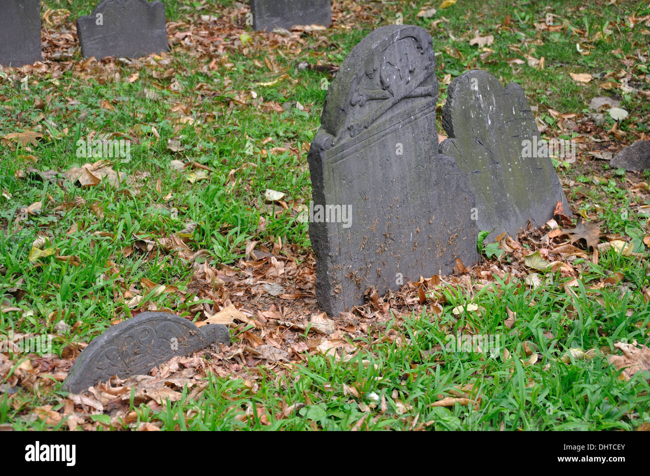 Granary Burying Ground cemetery in Boston, Massachusetts, USA Stock ...