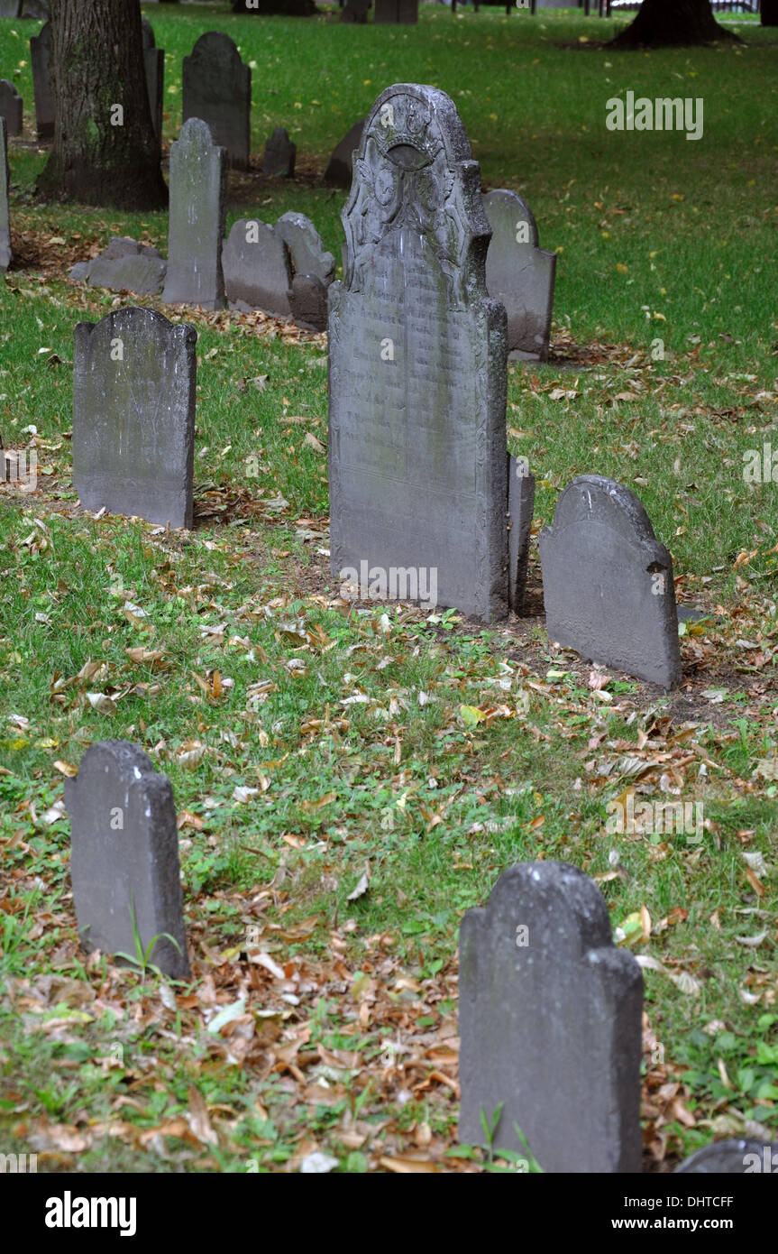 Granary Burying Ground cemetery in Boston, Massachusetts, USA Stock ...