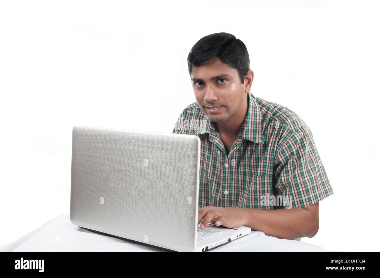 Indian asian old man using computer hi-res stock photography and images ...