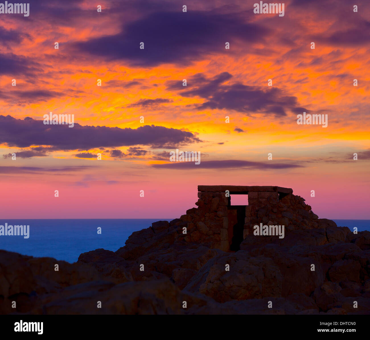 Ciutadella Menorca at Punta Nati colorful sunset in Balearic Islands ...