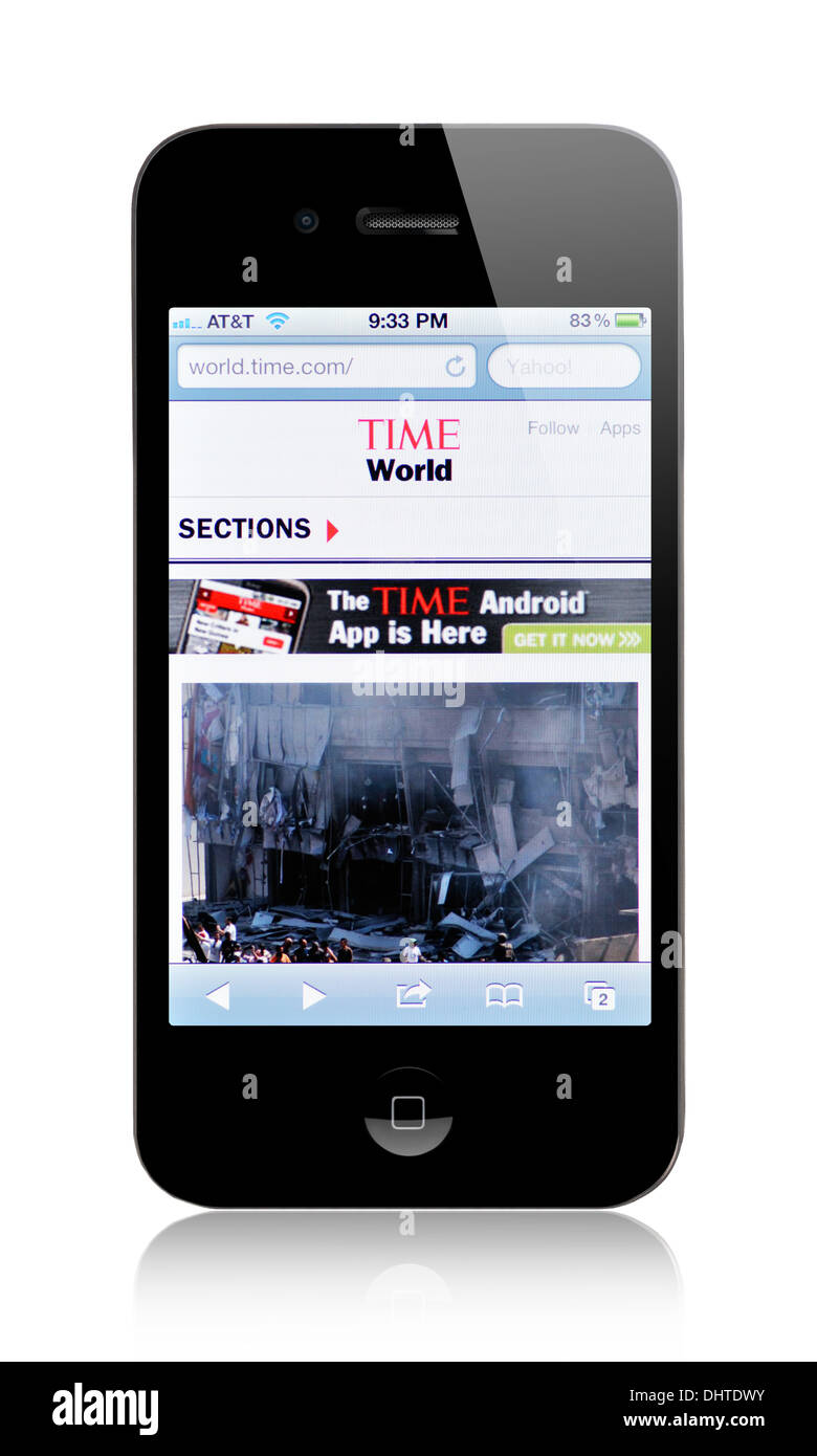 iPhone screen showing Word Time magazine website Stock Photo - Alamy