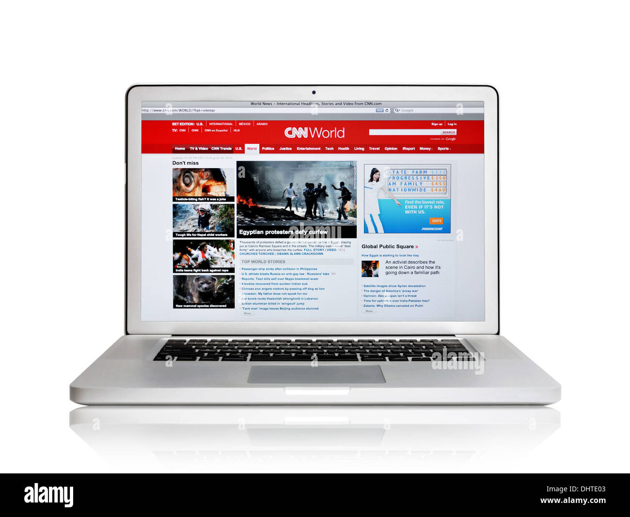 CNN website on laptop screen - international news Stock Photo - Alamy